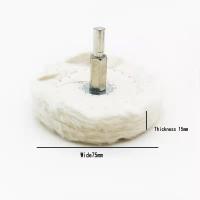 China White Flannelette T Shaped Cotton Polishing Cloth Wheel 1/4 Inch Shank Industrial Cleaning Brush for sale