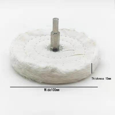 China White Flannelette T Shaped Cotton Polishing Cloth Wheel 1/4 Inch Shank Industrial Cleaning Brush for sale