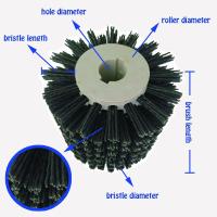 China Nylon Abrasive Bristle Industrial Cleaning Brush Roller for Wood Polishing 100mm for sale