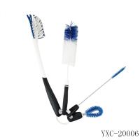 China Eco Friendly PP Bottle Washing Brush Set 35cm 4 Piece Cleaning Kit for sale