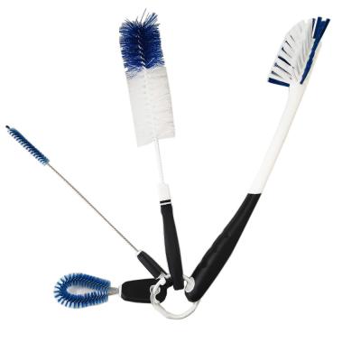China Eco Friendly PP Bottle Washing Brush Set 35cm 4 Piece Cleaning Kit for sale