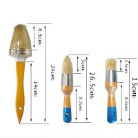 China 3 Piece Chalk and Wax Paint Brush Set 24cm 15cm for Furniture DIY Painting for sale