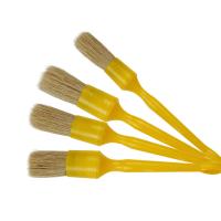 China 5PCS Pig Bristle Car Detailing Brush with Solid Plastic Handle for sale