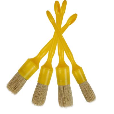 China 5PCS Pig Bristle Car Detailing Brush with Solid Plastic Handle for sale