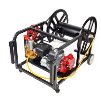 China High Efficiency Agricultural Sprayer Hand Push Reel Type Electric Start Gasoline Sprayer With Remote Automatic Hose Winding for sale