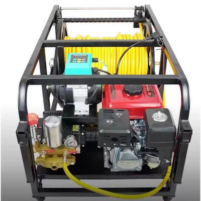 China Multifunctional Orchard Sprayer Hand Push Pipe Reel Gasoline Powered Remote Control Automatic Pipe Rewinding Spraying Machine for sale