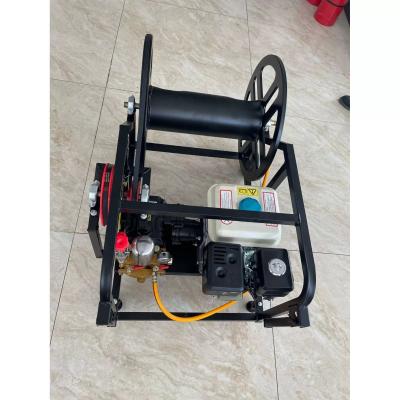 China Electric Start Gasoline Power Sprayer With Hand Push Reel Remote Control Automatic Hose Rewinding For Agricultural Orchard Use for sale