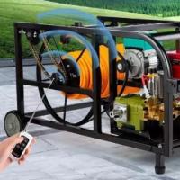 China Multifunctional Orchard Sprayer Hand Push Pipe Reel Gasoline Powered Remote Control Automatic Pipe Rewinding Spraying Machine for sale