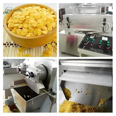 China Breakfast Cereal Food Processing Line Twin Screw Extruder Instant Corn Flakes Production Equipment for sale