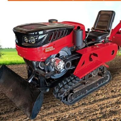 China New Agricultural Crawler Tractor Rotary Tiller Dry Land Paddy Mini Cultivator Ditching Machine for sale