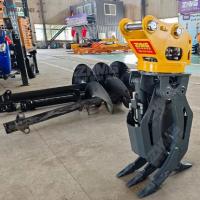 China Excavator Attachment Hydraulic Rotating Grapple 5 Teeth Wood Grapple Forestry Log Gripper Machine for sale