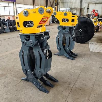 China Factory Supply Excavator Hydraulic Rotating Grapple 5-Teeth Forestry Log Grapple Wood Grabber for sale