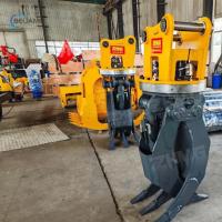 China Excavator Attachment Hydraulic Rotating Grapple 5 Teeth Wood Grapple Forestry Log Gripper Machine for sale