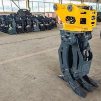 China Hydraulic Rotating Wood Grapple For Excavator 5-Teeth Forestry Log Grabber Excavator Attachment for sale