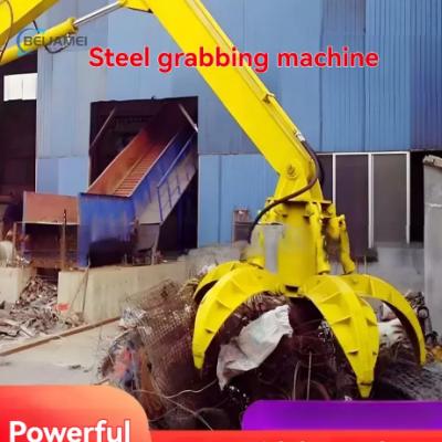 China Durable Hydraulic Orange Peel Grapple Excavator Attachment For Concrete Crushing And Scrap Steel Handling for sale