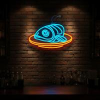 China Seafood Advertising LED Glowing Sign Crayfish Crab Squid Neon Light for sale