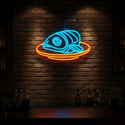 China Seafood Advertising LED Glowing Sign Crayfish Crab Squid Neon Light for sale