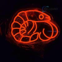 China Seafood Advertising LED Glowing Sign Crayfish Crab Squid Neon Light for sale