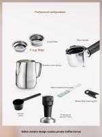 China Semi Automatic Italian Coffee Machine Stainless Steel Milk Frother (apricot Color) for sale