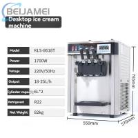 China Commercial All-in-One Desktop Ice Cream Machine for Cones, Sundae, and Three-Color Soft Serve for sale