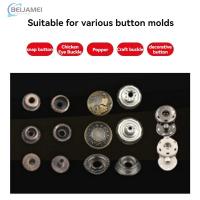 China Electric Three-head Industrial Servo Plastic Metal Snap Button Hole Pouching and Attaching Sewing Machine for sale