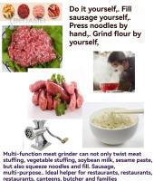 China Household Portable Manual Multifunctional Aluminum Alloy Meat Grinder, Hand Cranked Meat Grinder, Sausage Filling Machine for sale