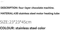 China Compact Four Layer Chocolate Fountain Machine Baking Hotel Small Chocolate Waterfall Melting Spray Machine for sale