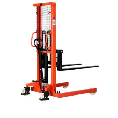 China Leg Width Adjustable Manual Electric Hydraulic Stacker Forklift 1t2t  Lifting Stacke for sale