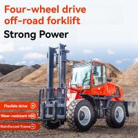 China Outdoor Diesel Forklift 3t4t5t6t Four-wheel Drive Mountain Hydraulic Handling Vehicle for sale