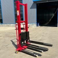 China Small Electric Lift Truck Forklift Manual Lifting Charging Push up Forklift Handling Stacking Height for sale