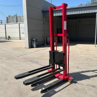 China Small Electric Lift Truck Forklift Manual Lifting Charging Push up Forklift Handling Stacking Height for sale
