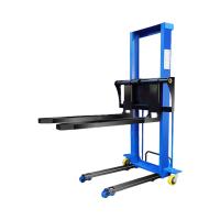 China New Electric Truck Mounted Forklift 0.5t1t Stacker Driver Pushing Hydraulic Stacker Handling Forklift for sale