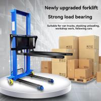 China New Electric Truck Mounted Forklift 0.5t1t Stacker Driver Pushing Hydraulic Stacker Handling Forklift for sale