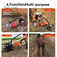 China Hand Push Lawn Mower, Brush Cutter, Multifunctional Gasoline Small Soil Loosening and Trenching Machine, Hoe for sale