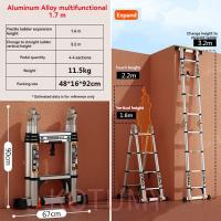 China Aluminum Alloy Multi-functional Telescopic Ladder, Folding Engineering Lift, Portable Stair Climbing Straight Ladder for sale