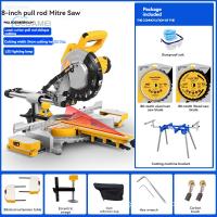 China 8-inch Automatic Motorized Telescopic Straight Single Bevel Saw with Aluminum Boundary and Machine for sale