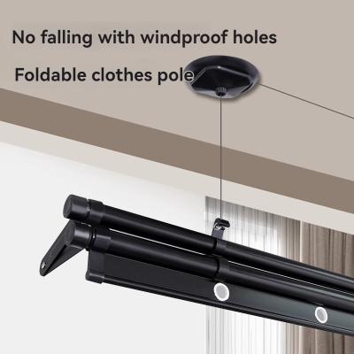 China Hand Crank Clothes Dryer - 4-Rod 2.0m with 12 Towel Bars, Black Ceiling-Mounted for Indoor & Outdoor Drying for sale