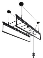 China Hand Crank Clothes Dryer - 4-Rod 2.0m with 12 Towel Bars, Black Ceiling-Mounted for Indoor & Outdoor Drying for sale