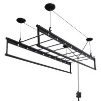 China Hand Crank Clothes Dryer - 4-Rod 2.0m with 12 Towel Bars, Black Ceiling-Mounted for Indoor & Outdoor Drying for sale
