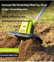 China 20V Cordless Electric Tiller - 4 Manganese Steel Blades, 22cm Depth & 25cm Width, Wireless & Lightweight for Home Gardening for sale