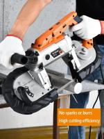 China 1100W Portable Handheld Band Saw, 45° Precision Cutting Machine for Metal Wood Steel, Dust-Free,with Dual Switch Design for sale