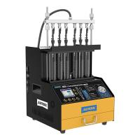 China Automotive Fuel Injector Cleaning Machine, 6-Cylinder Design, Ultrasonic Cleaning & Flow Testing, Ideal for Auto Repair Shops for sale