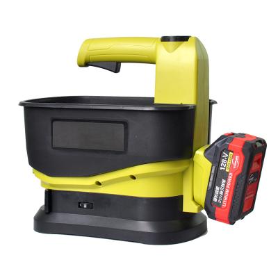 China Electric Handheld Agricultural Fertilizer Spreader With 20V Battery, Rechargeable Seeder for Grass Seed Vegetable for sale