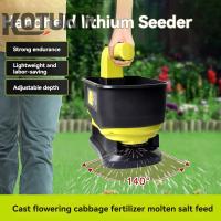 China Electric Handheld Agricultural Fertilizer Spreader With 20V Battery, Rechargeable Seeder for Grass Seed Vegetable for sale