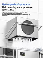 China 220V/380V Fully Automatic Dishwasher 50L Large Capacity Commercial Uncover Dishwasher for sale