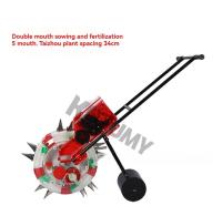 China Hand Push Seed Planter For Planting Seeds Peanut Corn Soybean & Cotton Sowing And Fertilization for sale