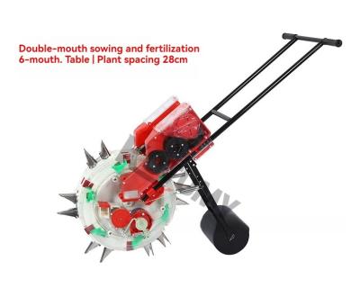 China Hand Push Seed Planter For Planting Seeds Peanut Corn Soybean & Cotton Sowing And Fertilization for sale