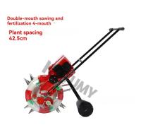 China Hand Push Seed Planter For Planting Seeds Peanut Corn Soybean & Cotton Sowing And Fertilization for sale