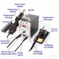 China 2 in 1 Soldering Iron Hot Air Gun Rework Station Professional Desoldering & Soldering Station for sale