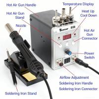 China 2 in 1 Soldering Iron Hot Air Gun Rework Station Professional Desoldering & Soldering Station for sale
